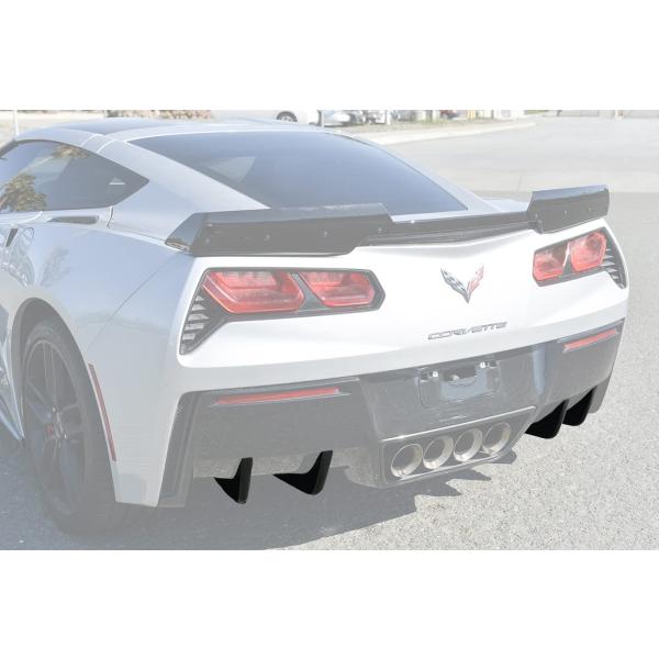 商品名: 交換用 2014-2019 シボレー コルベット C7 | Z06 トラックスタイル ABS プラスチック 塗装 カーボンフラッシュ メタリック リアバンパー 下部ディフューザー フィン 2組 Replacement for 20...