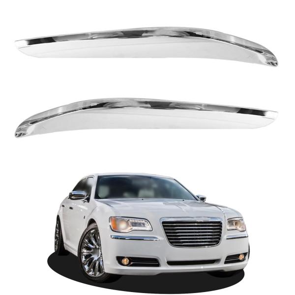 商品名: フロントバンパーモールディングクロームトリムセット LとRフィット 2011-2014クライスラー300用 labwork Front Bumper Molding Chrome Trim Set Left and Right R...