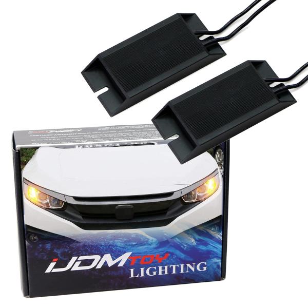 商品名: iJDMTOY ペア 50W 8オーム プレミアム プロ 負荷抵抗器 互換性 1156 1157 3156 3157 7440 7443 LED ウインカー 電球 ハイパー ラピッド フラッシュの問題を修正 iJDMTOY Pai...