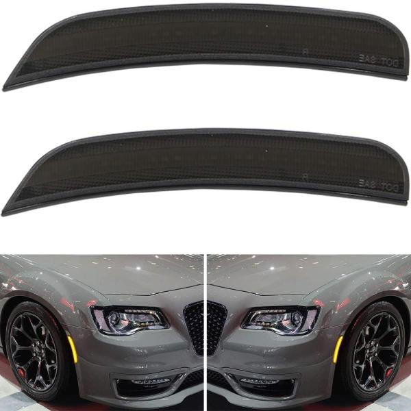 商品名:  NJSBYL Black Smoked Lens Amber LED Front Side Marker Light Kits for 2015-2019 Chrysler 300 Front Driver Side Marke...
