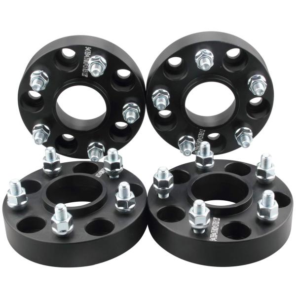 商品名:  DCVAMOUS 4PC Black 5x4.75 Hubcentric Wheel Spacers 1.25 Inch with 12x1.5 Studs Compatible with Chevy GMC 5 Lug 5x1...