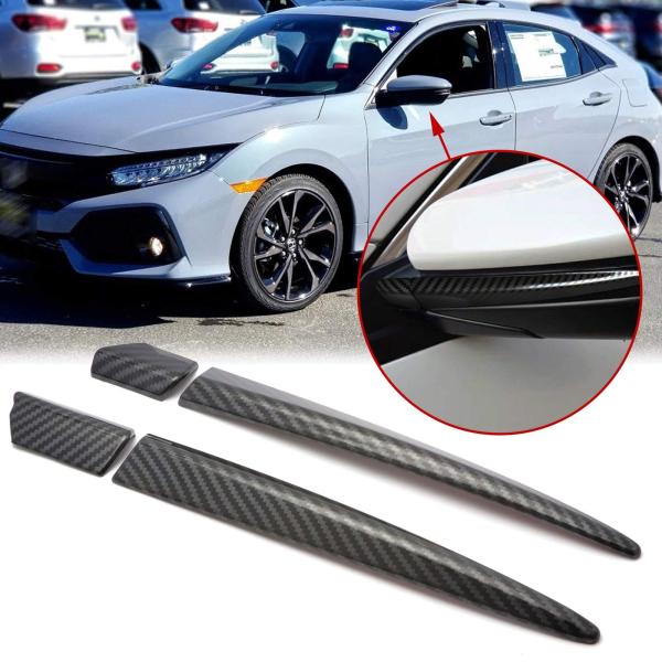 商品名:  x xotic tech Side Mirror Pillar Stripe Cover Trim, Carbon Fiber Style, Compatible with Honda Civic 10th Gen Sedanブ...