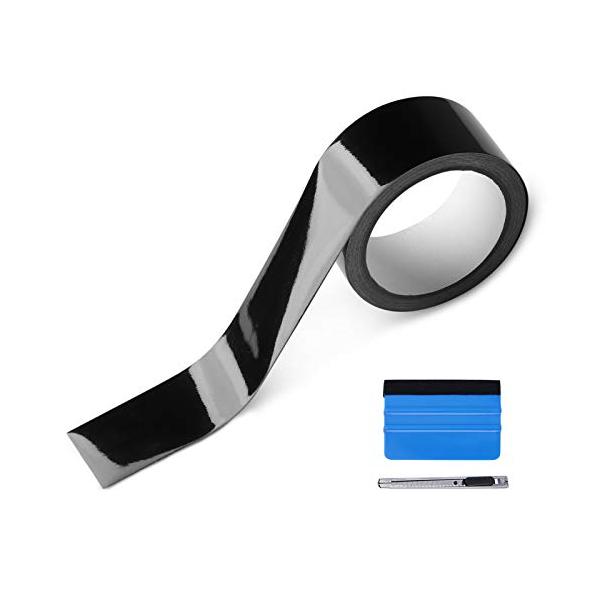 商品名: LZLRUN カーボンファイバービニールラップキット ブラックアウト クロームデリート ウィンドウトリム ドアトリム用 LZLRUN Free Tool Kit High Gloss Vinyl Wrap Kit for Blac...