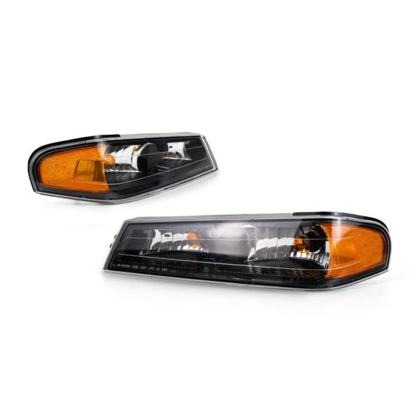 商品名: シボレーコロラドコーナーライト 2004-2012 運転席と助手席側のペア/セット | パーク/シグナルライト | ブラックインテリア | クリア&amp;アンバーレンズ | GM2520189 + GM2521189 | 193...