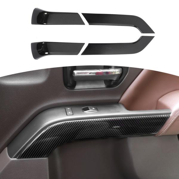 商品名: RT-TCZ 内部ドアハンドルボウルトリムカバー ABSインテリアアクセサリー GMC Sierra 2014-2018用 カーボンファイバー RT-TCZ for Silverado Carbon Fiber Inner Doo...