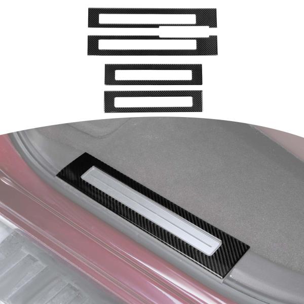 商品名: RT-TCZ シルバラードドアシルプロテクター ドアエントリーガード シボレーシルバラード GMC シエラ 2014 2015 2016 2017 2018 ソフトカーボンファイバーアクセサリー 4個 RT-TCZ for Sil...