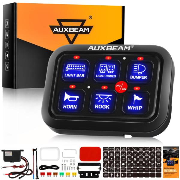 商品名: Auxbeam Pannello di commutazione a 6 gang, scatola di sistema di controllo del circuito universale con interruttore...