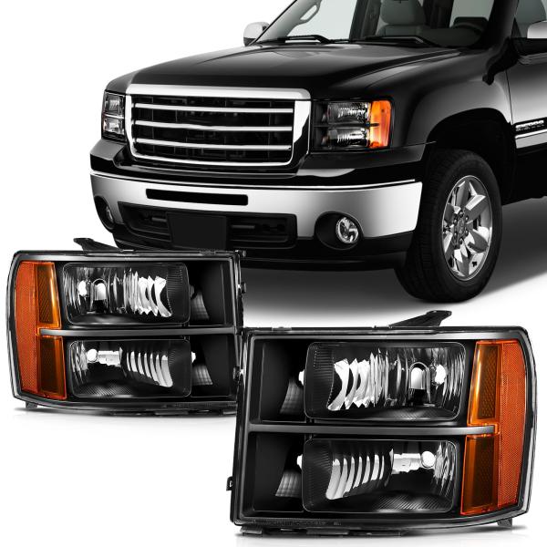 商品名:  SCITOO Pair Headlight Assembly Suitable for GMC Sierra 1500 2007-2013 for GMC Sierra 2500 HD 2007-2014 for GMC Sie...
