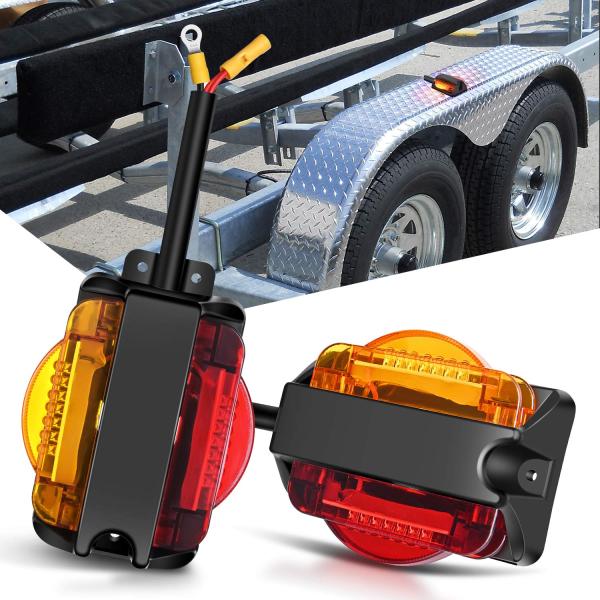 商品名:  Nilight 2PCS LED Trailer Fender Lights Pre Wired Clearance Marker Lamp Amber Front Red Rear for Trucks Camper RVブラ...