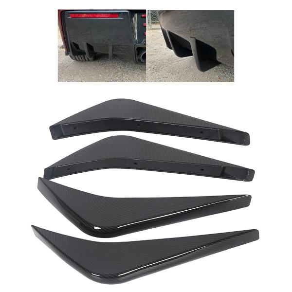 商品名: リアバンパー 下部エアディフューザー フィン バランスキット 2014-2019 コルベット C7 カーボンファイバーペイント (ABS素材) Rear Bumper Lower Air Diffuser Fins Valance...