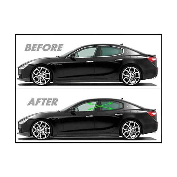 商品名:  SlickMod Chrome Delete Blackout Vinyl Overlay for 2014-2021 Maserati Ghibli Window Trim (Gloss Black)ブランド: SlickMo...