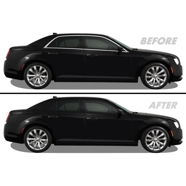 商品名: SlickMod Chrome Delete ブラックアウト ビニール オーバーレイ 2011-2021 クライスラー 300 ウィンドウトリム用 (グロスブラック) SlickMod Chrome Delete Blackout...
