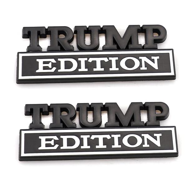 商品名:  CARRUN 2 Pcs Trump Edition Emblem Car Side Rear Front Hood Trunk Door Fender Bumper Metal Badge 3D Decal Sticker F...