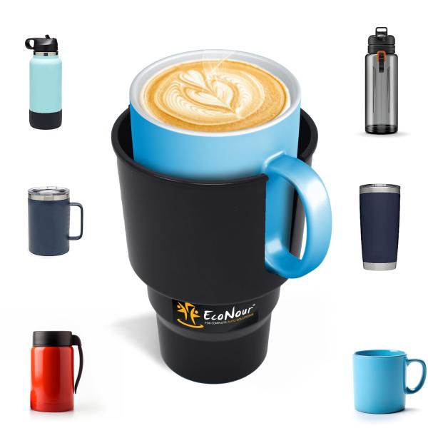 商品名: EcoNour 車載用ハイドロフラスク (32/40 オンス)、フラスコ (40 オンス 50/50)、ウォーターボトル | ドリンクを運ぶ車用の大型カップホルダーエクステンダーホルダー | 取り外し可能な車用コーヒーマグアダプタ...
