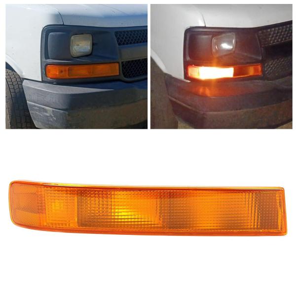 商品名: ECOTRIC ターンパーキングシグナルライト 2003-2022 GMC Savana Van/Chevy Chevrolet Express サイドマーカー パーキングライト アセンブリ コーナー交換用 GM2521188用 ...