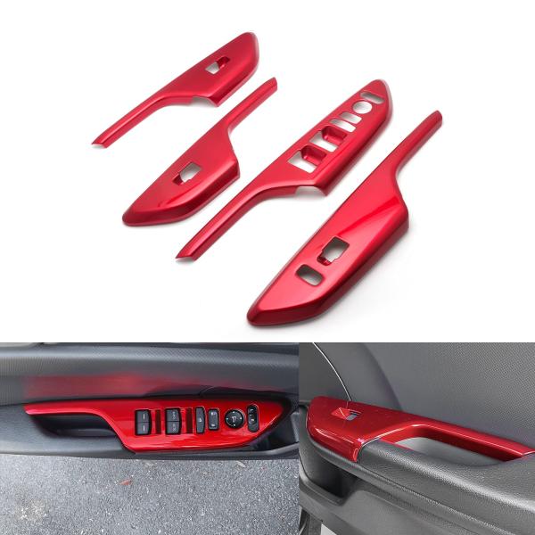 商品名: Xotic Tech ウィンドウリフトドアロックスイッチコントロールパネルカバートリム、スポーティーレッド、ホンダシビック第10世代セダン対応 x xotic tech Window Lift Door Lock Switch C...