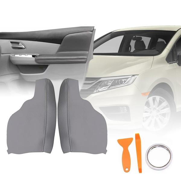 商品名: GXARTS 1組 グレー ドアパネル アームレストカバー ホンダ オデッセイ 2011 2012 2013 2014 2015 2016 2017 ビニールマイクロファイバー 1ペア レザードアアームレスト交換用 (取り付けツー...