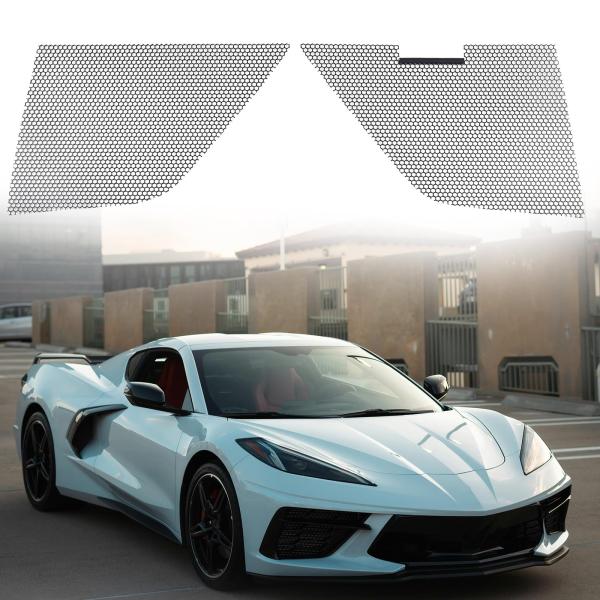 商品名: AggAuto 車用ベントメッシュ 2020-2023 Chevy Corvette C8用 アルミニウム合金ハニカムホール 自動車用ラジエーターグリルメッシュセット オートボディバンパー フロントアウターグリル AggAuto ...