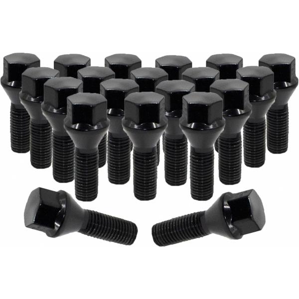 商品名: ホイールアクセサリーパーツ 20個 12mm 1.25スレッド ドングリシートラグボルト 17mm 六角28mm スレッド長 ブラック Chrysler 200 | Dodge Dart | 2014+ Fiat 500 | 20...