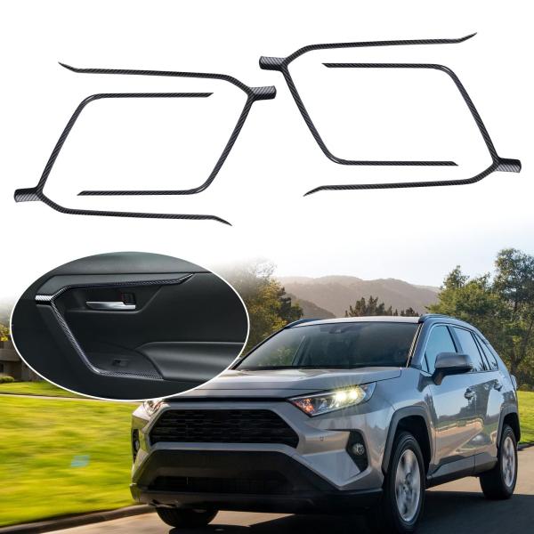 商品名:  x xotic tech Inner Door Armrest Panel Strip Frame Cover Trim, Carbon Fiber Pattern, Compatible with Toyota RAV4 20...