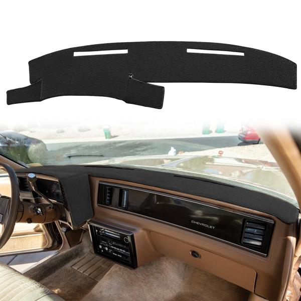 商品名: Fcovergurus ダッシュカバーマット カスタムフィット 1981-1988 シボレーシボレーモンテカルロ、エルカミノ、マリブ/GMCカバレロ、ダッシュボードカバーキャップパッドカーペットプロテクターF120(ブラック) F...