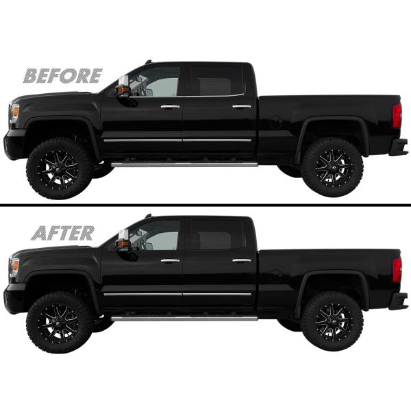 商品名: クロムデリート ブラックアウト ビニール オーバーレイ 2014-2019 GMC シエラ 1500 2500 3500 窓用トリム(1.ウィンドウトリム、グロスブラック) SlickMod Chrome Delete Black...