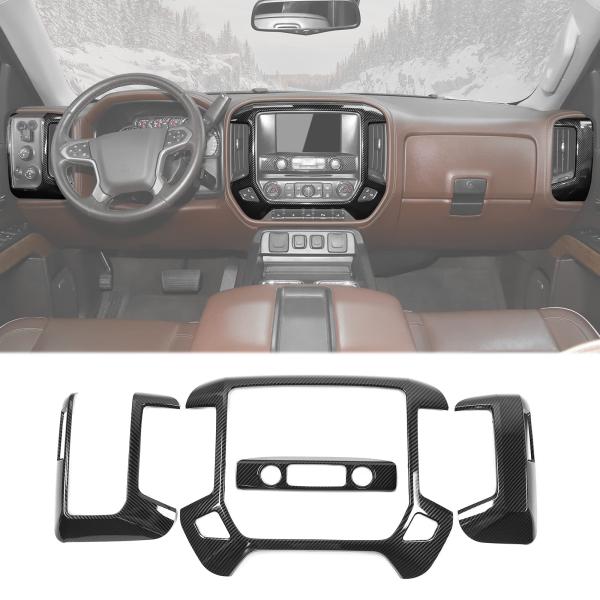 商品名:  JeCar Dashboard Panel Trim Center Console Cover Interior Accessories for Chevy Silverado/GMC Sierra 2010-2017, Car...