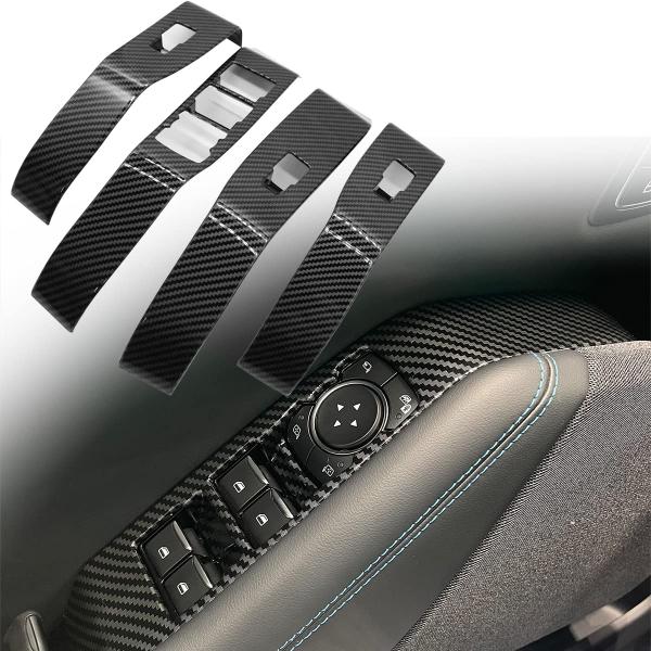 商品名: BestEvMod マスタングマッハE 2021 2022 2023 2024 マッハE ウィンドウリフトスイッチパネル フルカバー ウィンドウボタンカバー(カーボンファイバー)2 AOSKonology for Mustang ...