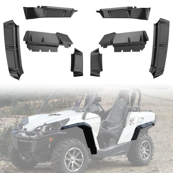 商品名: A &amp; UTV PRO ワイドフェンダーフレアキット 2011-2020 Can-Am コマンダー マックス 800 1000、フロント&amp;リア拡張 XXL マッドフラップ マッドガード エクステンション アクセサリ...