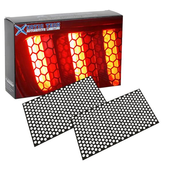 商品名:  x xotic tech 2pcs PVC Exterior Tail Brake Light Lamp Cover Honeycomb Sticker Universal for Cars 18.8'' x 11.8'' (G...