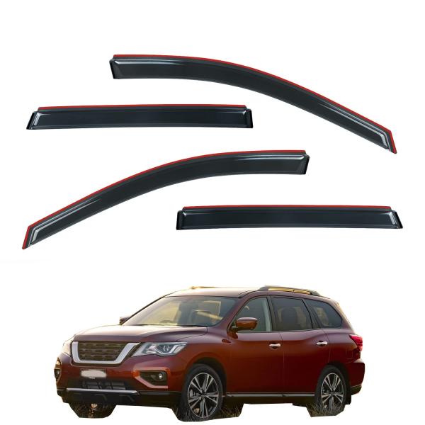 商品名:  GLDIFA in-Channel Smoke Window Visor Compatible with 13-21 Nissan Pathfinder Sun/Rain Guard Wind Deflector 4pcブランド...