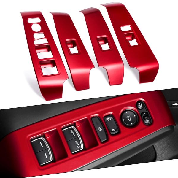商品名:  x xotic tech Interior Window Lift Door Lock Switch Control Panel Cover Trim, Sporty Red, Compatible with Honda Civ...