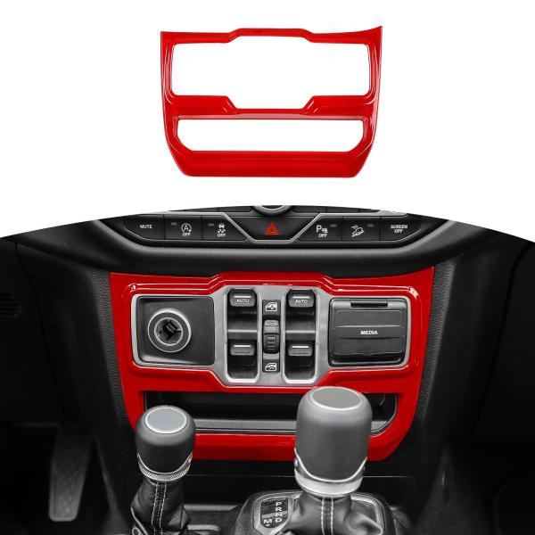商品名:  RT-TCZ for Jeep JL Center Dash Window Switch Panel Trim Cover for Jeep Wrangler JL JLU Gladiator JT 2018-2024 Red ...