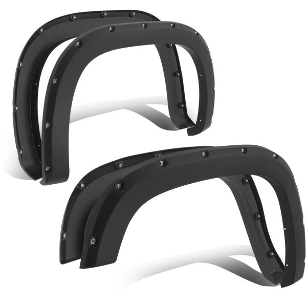 商品名: 4ピース ポケットリベットスタイル ペイント可能 ホイールフェンダーフレアカバーキット GMCシエラ1500 2500HD 3500HD 38.6 / 31 / 78インチ フリートサイドベッド 07-14 フロントとリアに対応 ...