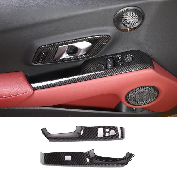 商品名:  Fit for Toyota Supra GR A90 A91 MK5 2019-2025 ABS Window Lift Switch Cover, Carbon Fiber Pattern Window Lift Switc...