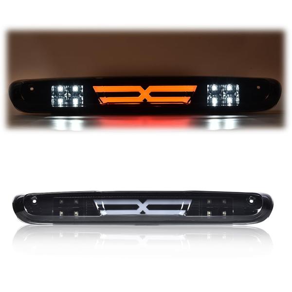 商品名: CHEDA リアサードブレーキライト 2007-2014 シボレーシルバラードシエラ対応 スモーキーレンズ ブラックハウジング 3D LEDバーテールカーゴランプ Xタイプ 531067 CHEDA Rear Third Brak...