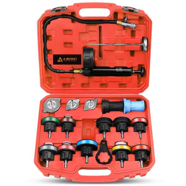 商品名: ADAFIRST ラジエーター圧力テスターキット 18個 自動車用水タンク 手動ポンプ 圧力テストツールとアダプター 冷却システムに対応 漏れ検出 車 オートバイ トラック エアリフト用 レッド ADAFIRST Radiator...