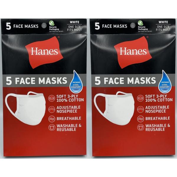 商品名:  AIRQUEEN [10 Masks] Hane's Men's and Women's Soft 3-Ply 100% Cotton Washable and Reusable Face Masks with Adjustab...
