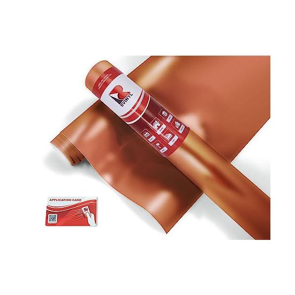 商品名:  Rwraps Matte Chrome Vinyl Car Wrap Film in Bronze - 5ft x 1ft - Vehicle Sheet Roll with Adhesive Back and Air Rele...