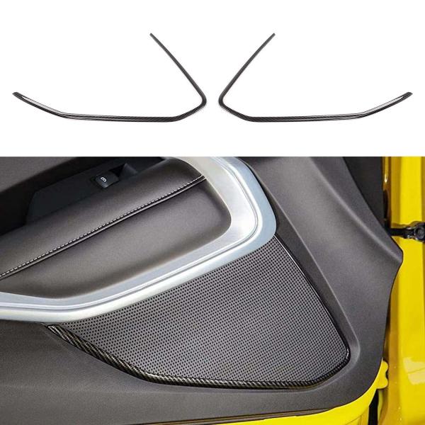 商品名:  Carbon Fiber Door Interior Trim Cover Decor Audio Speaker Panel Interior Accessories for Chevrolet Camaro 2017-202...