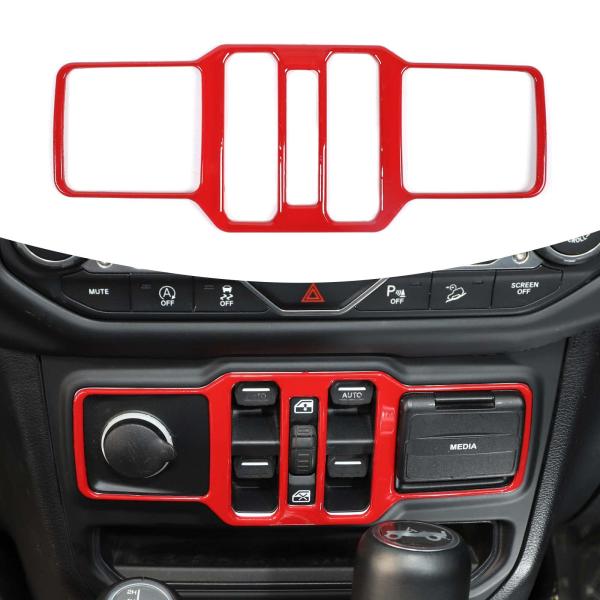 商品名:  SQQP Center Console Window Control Switch Button Panel Cover Fit for 2018-2025 Jeep Wrangler JL JLU &amp; Jeep Gla...