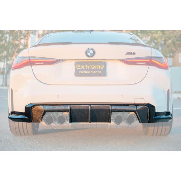 商品名:  Replacement For 2021-Present BMW G80 M3 G82 G83 M4 Models | Factory Style Carbon Fiber Rear Bumper Lower Quad Exha...