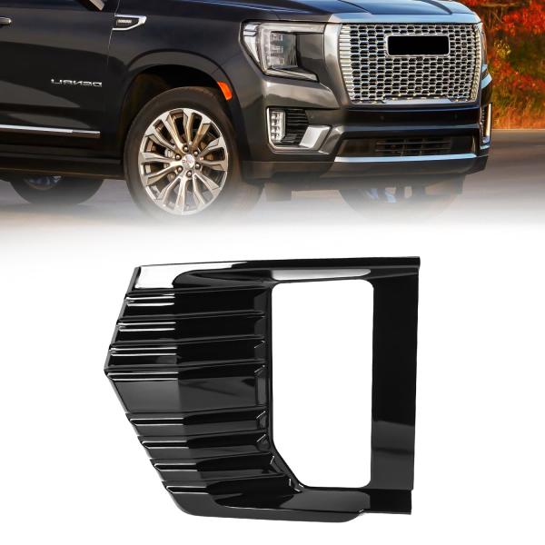 商品名:  KARPAL Fog Light Lamp Bezel Compatible with 2021 2022 GMC Yukon Yukon XL 84882375 GM1038263 Left Driver Side Black...