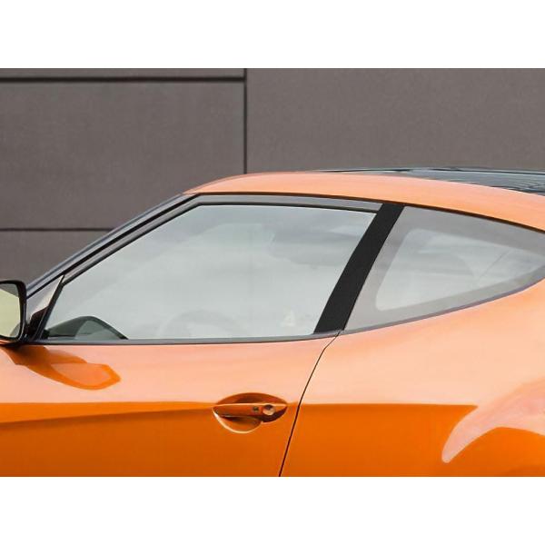 商品名: Rvinyl ピラーポストウィンドウトリム Hyundai Veloster 2012-2017に対応 - カーボンファイバー4D(ブラック) Rvinyl Pillar Post Pre Cut Window Trim Kits...