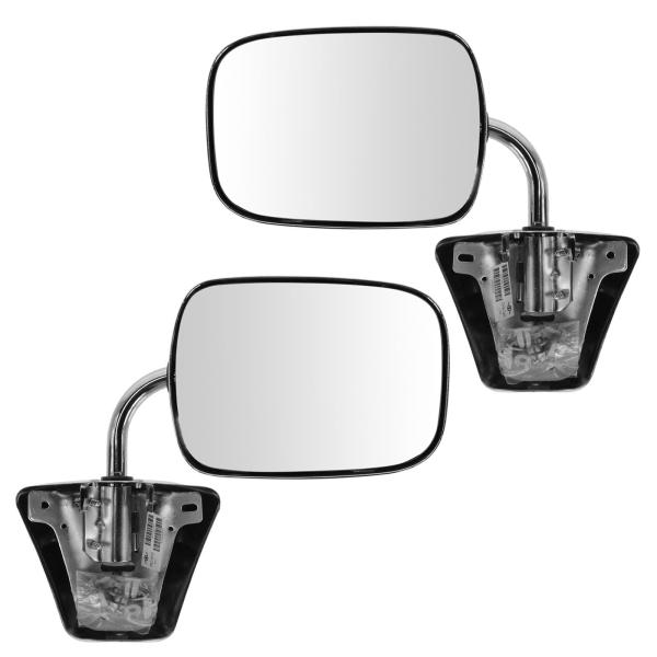 商品名: クローム 手動サイドビューミラー 左 LH&amp;右 RH ペアセット ピックアップトラック対応 TRQ 2 Piece Driver and Passenger Side Set View Mirror Manual Adju...
