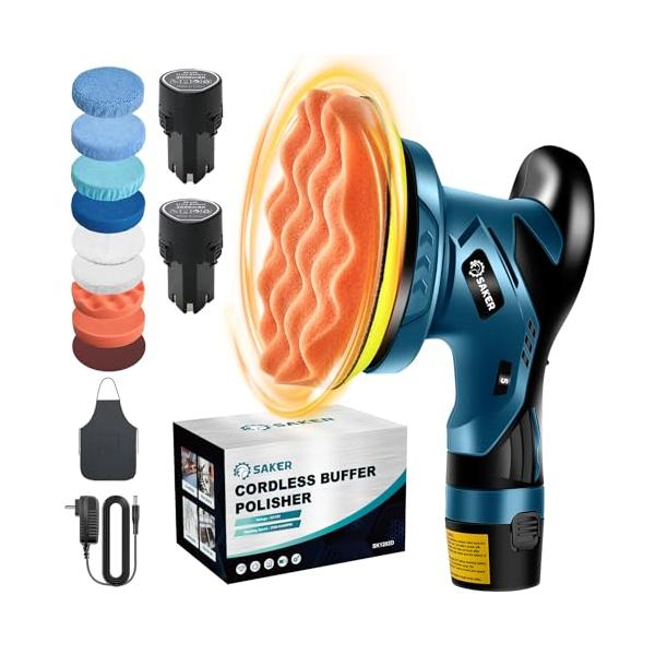 商品名:  Saker Cordless Car Buffer Polisher - 6 Inch Portable Waxer Machine Kit with 2x2000mAh Batteries &amp; 6 Variable S...
