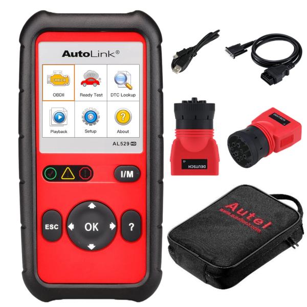 商品名: Autel AutoLink AL529HD ヘビーデューティー車両用 高度なAL529 OBD2コードスキャナー AutoVIN フォード/GM/クライスラー用読み取り強化コード フリーズフレームデータ 多言語メニューDTC定義...
