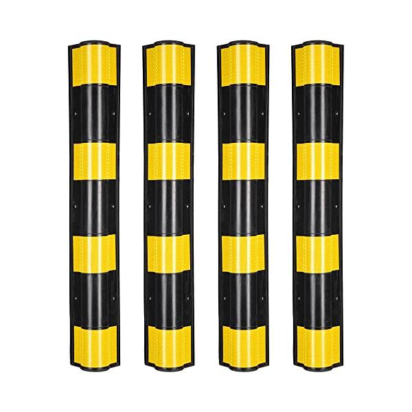 商品名: Yescom 31インチ ゴム製ラウンドエッジコーナーガード 反射イエローストリップ付き ガレージ用 4パック Yescom 31" Rubber Round Edge Corner Guard w/Reflective Yell...