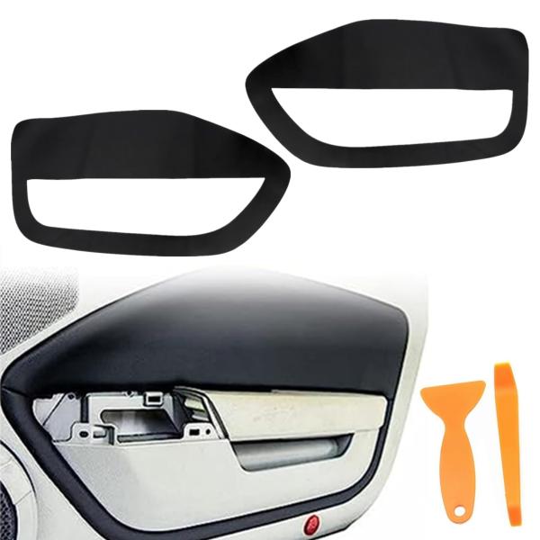 商品名:  NLQR 2PCS Front Left And Right Side Door Panel Insert Cards Cover Leather Black Compatible with Ford Mustang 2007 ...