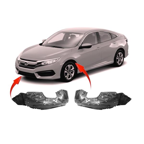 商品名:  FitParts Compatible With Front Left &amp; Right Driver &amp; Passenger Set Pair Fender Liner Honda Civic 2016-2018...